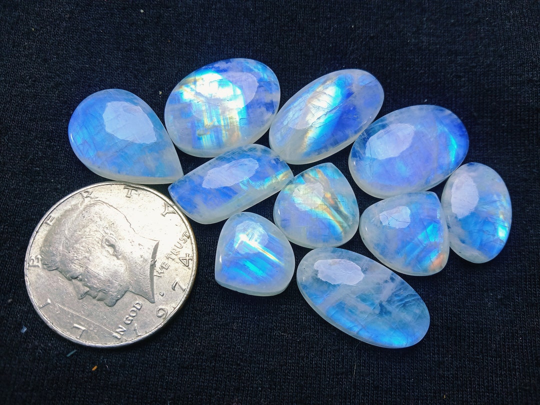 Multi Mix Moonstone Cabochon Natural Rainbow Moonstone Lot 176 Carats ...