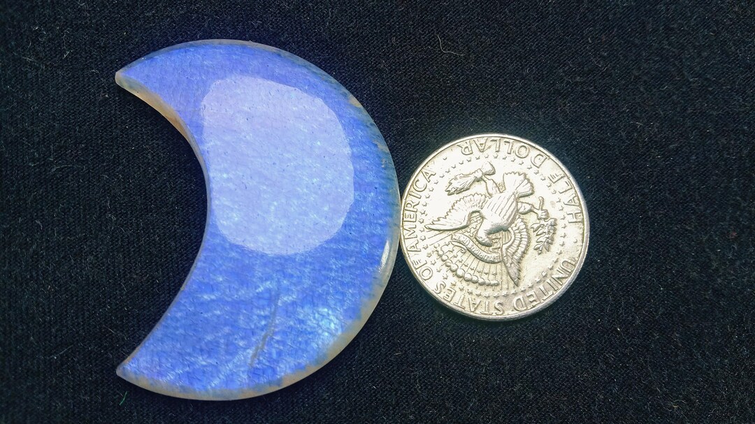 African Rainbow Moonstone Super Moon Shape Both Side Flashy Polished ...