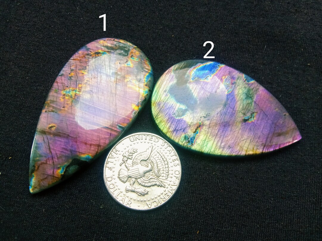 Pear Shape Natural Spectrolite Multi Purple !smooth Polished Top Purple ...