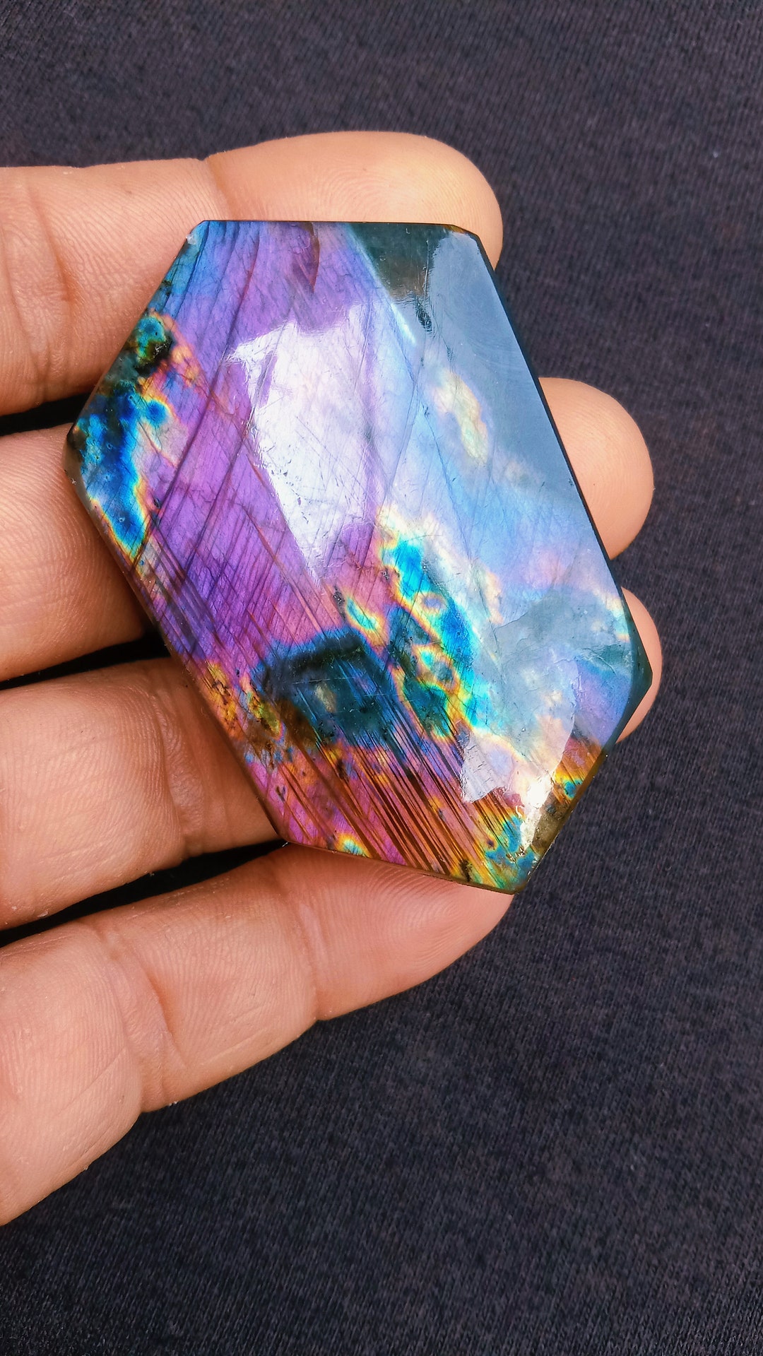 Top Purple Fancy Spectrolite Both Side Polished Natural Spectrolite 400 ...