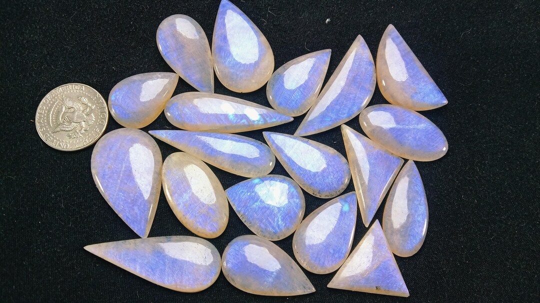 Natural Blue African Moonstone Mix Shape Rainbow Top Blue Moonstone 19 ...