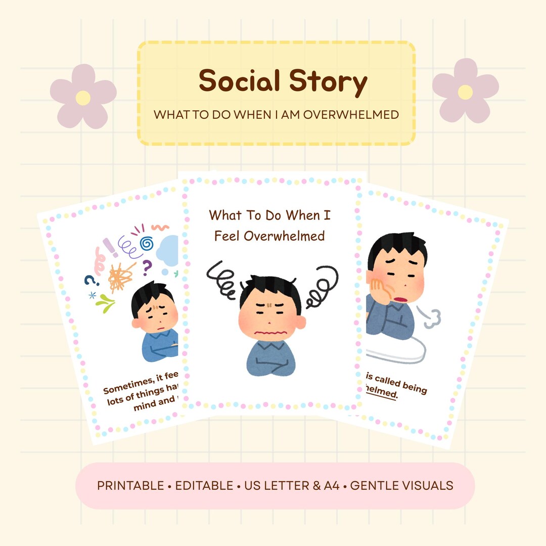 Editable When I'm Overwhelmed Social Story | Effective Calming ...