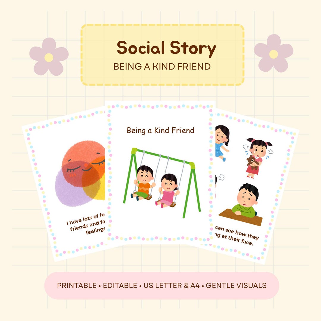 Editable Being a Kind Friend Social Story | Encouraging Empathy ...