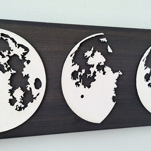 Phases of the Moon Wood Wall Decor, 3D Laser Cut Wood - Etsy