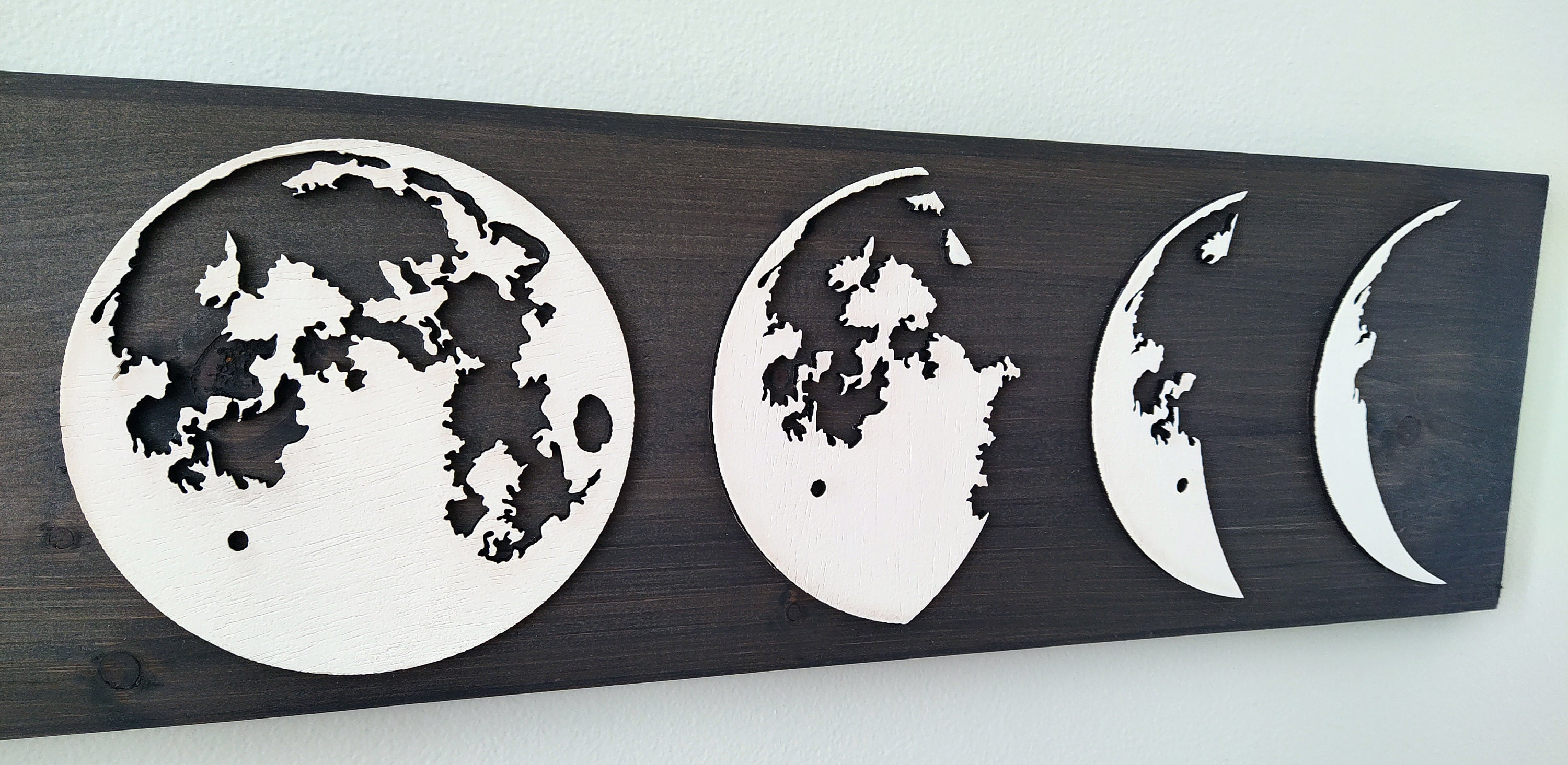 Phases of the Moon Wood Wall Decor, 3D Laser Cut Wood - Etsy