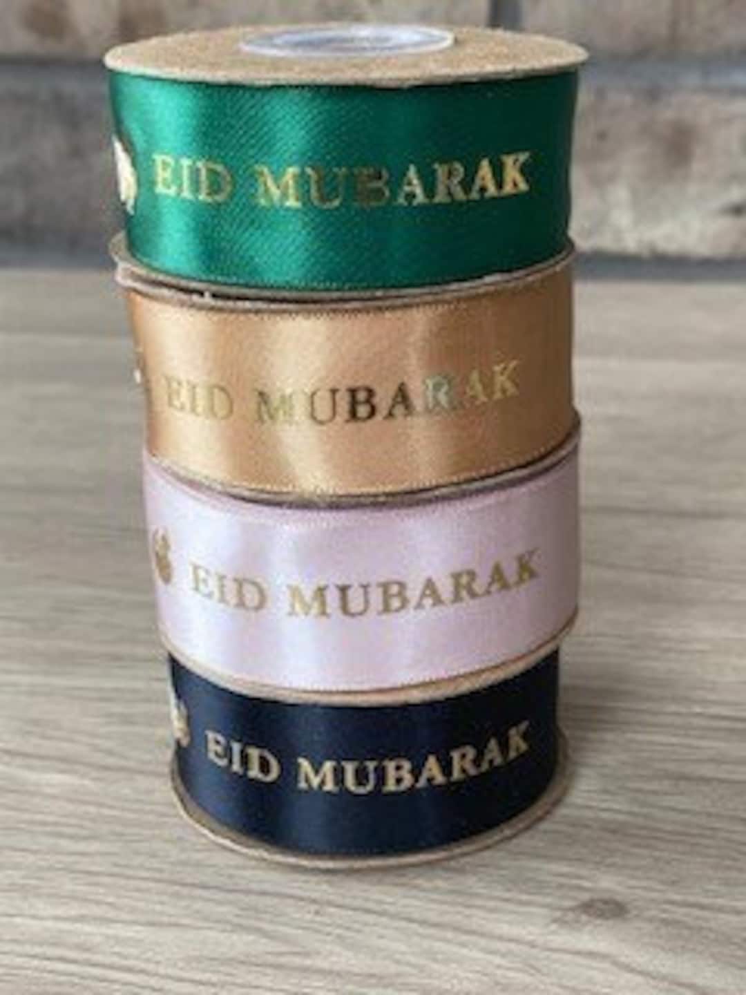 Eid Mubarak 25mm Satin Ribbons 10 Yards, Eid Ribbons, Eid Gifts ...