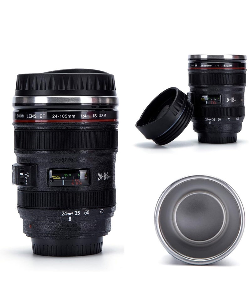 Camera Lens Coffee Mug: Stainless Steel Travel Mug With Lid - Etsy
