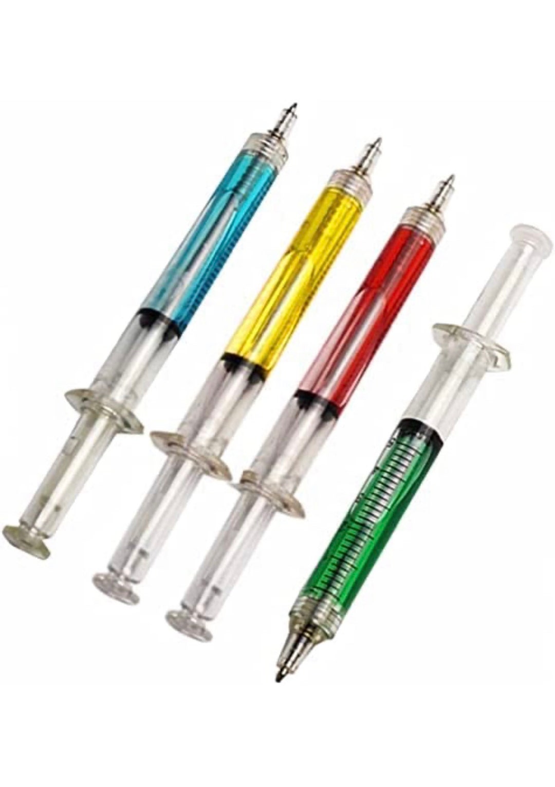 Syringe Ballpoint Pen Set: Novelty Blue Ink Pens, 4pcs - Etsy