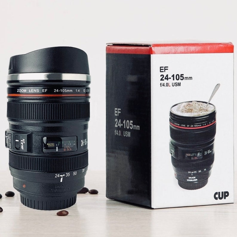 Camera Lens Coffee Mug: Stainless Steel Travel Mug With Lid - Etsy