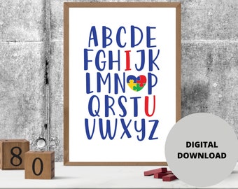 Alphabet Abc Poster, ABC Alphabet Wall Hanging , Educational Chart ...