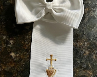 First Communion Arm Band With Cross or Chalice - Etsy
