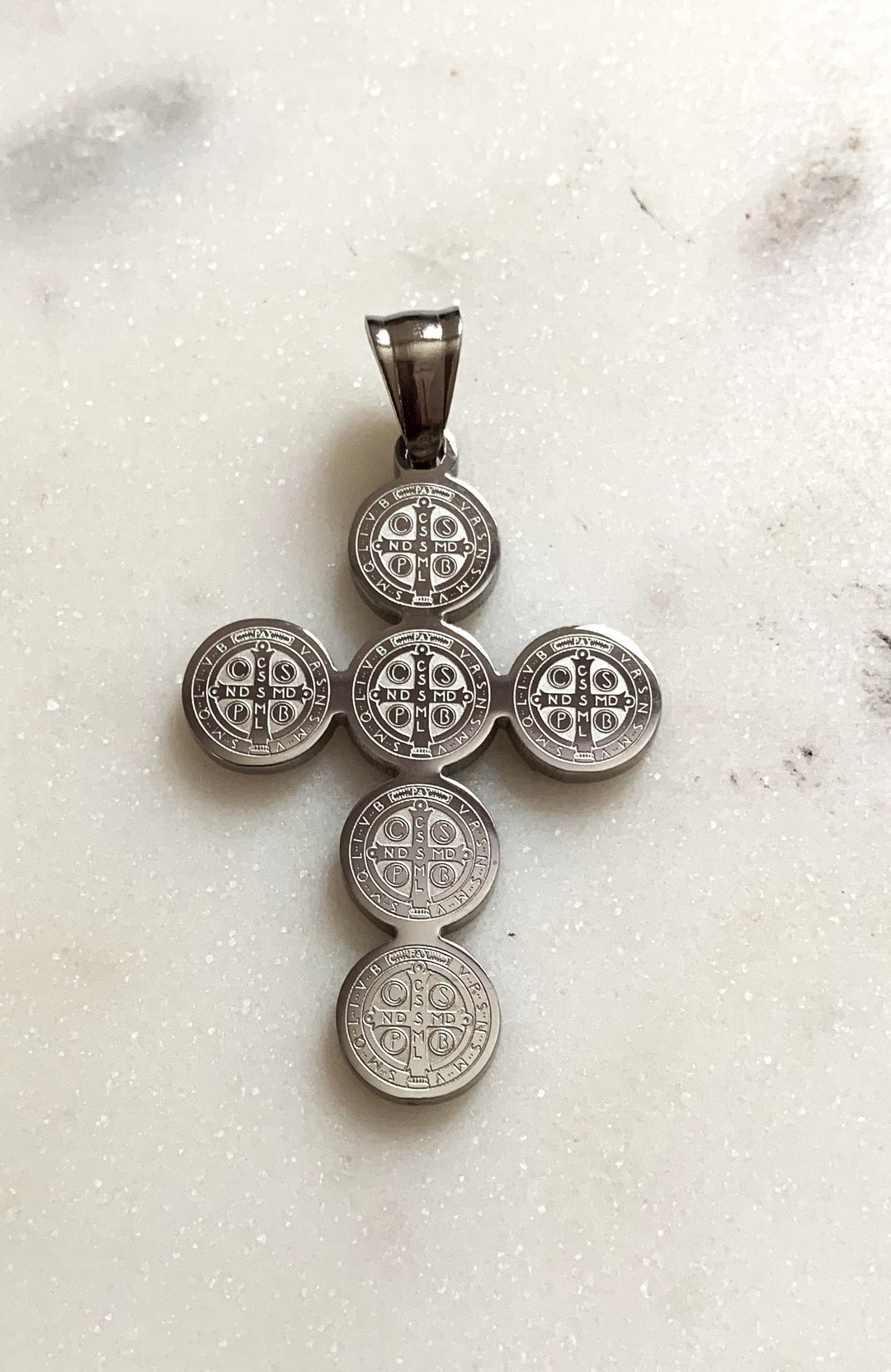 St. Benedict Medal Stainless Steel Cross Cruz De Medallas De San Benito ...