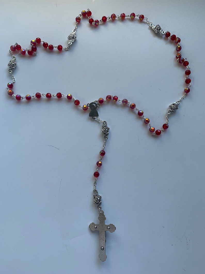 Catholic Red Crystal Rosary - Etsy