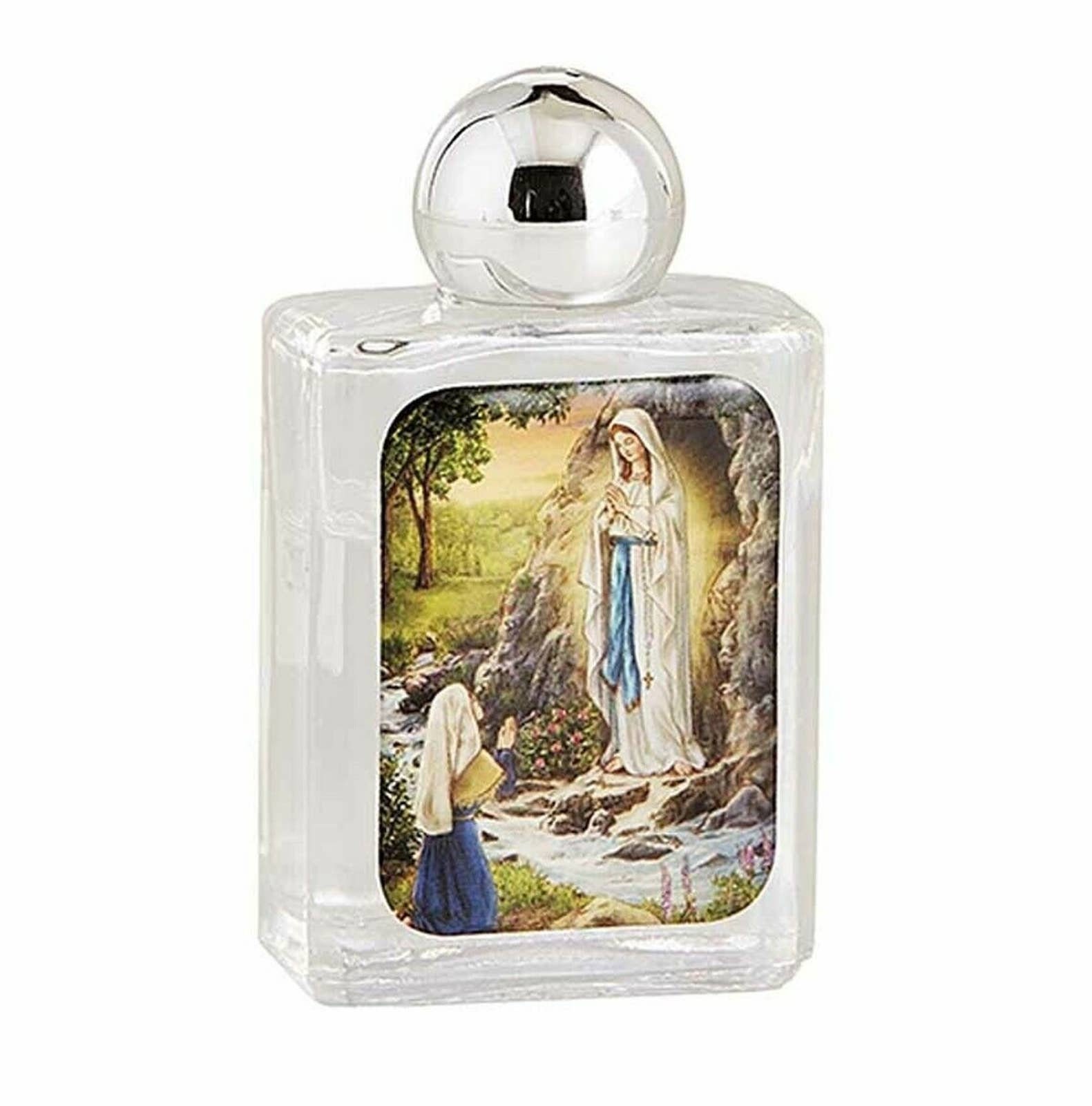 Our Lady of LOURDES HOLY WATER Glass Bottle 1/2 Oz Botella Agua Bendita Lourdes - Etsy