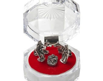 Christmas Duncan Nativity 15 Piece Set Hand Finished in Gold and Mother ...