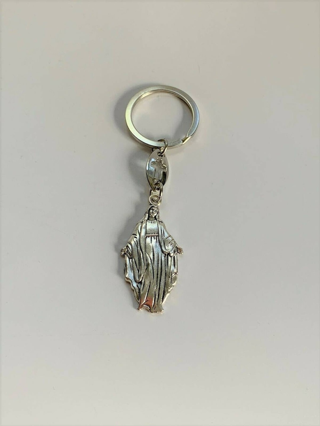 Blessed Mother Our Lady of Grace Silver Tone Religious Keychain - Etsy