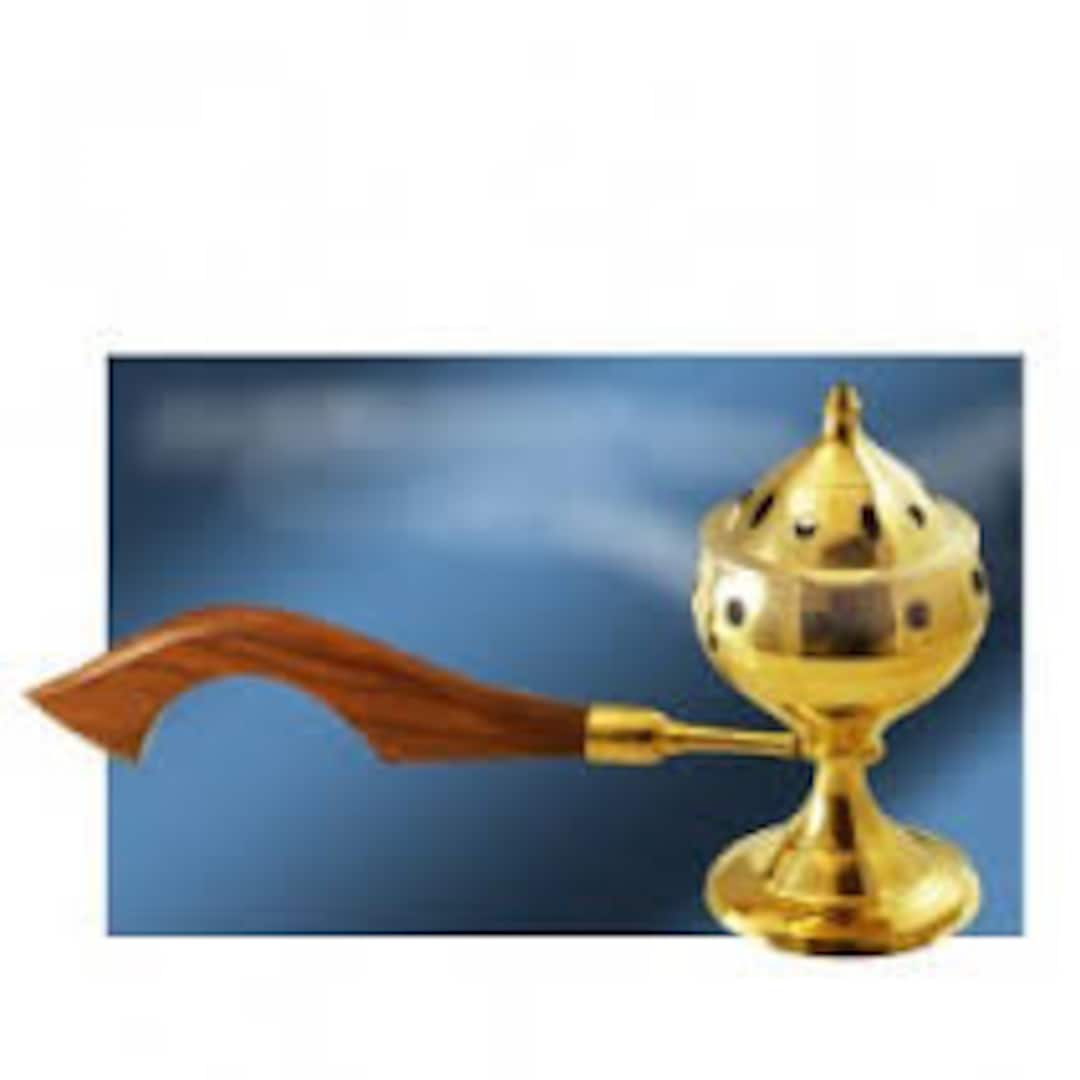 Brass Incense Burner With Wood Handle - Etsy