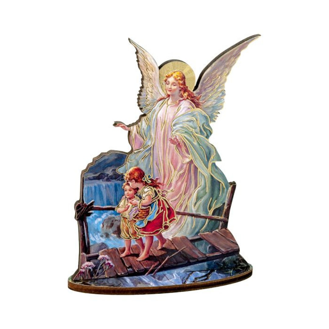 Guardian Angel Laser Cut Wood Statue With Biography - Etsy