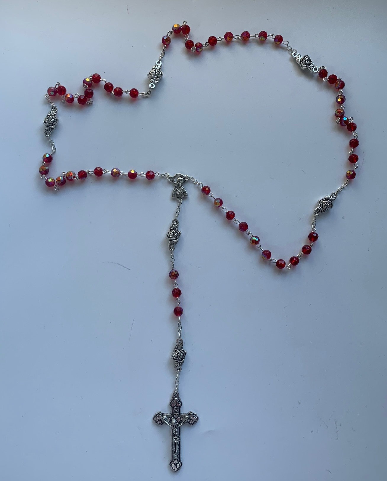 Catholic Red Crystal Rosary - Etsy