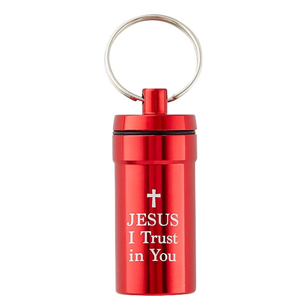 Jesus I Trust in You Bullet Pill Box Keychain - Etsy