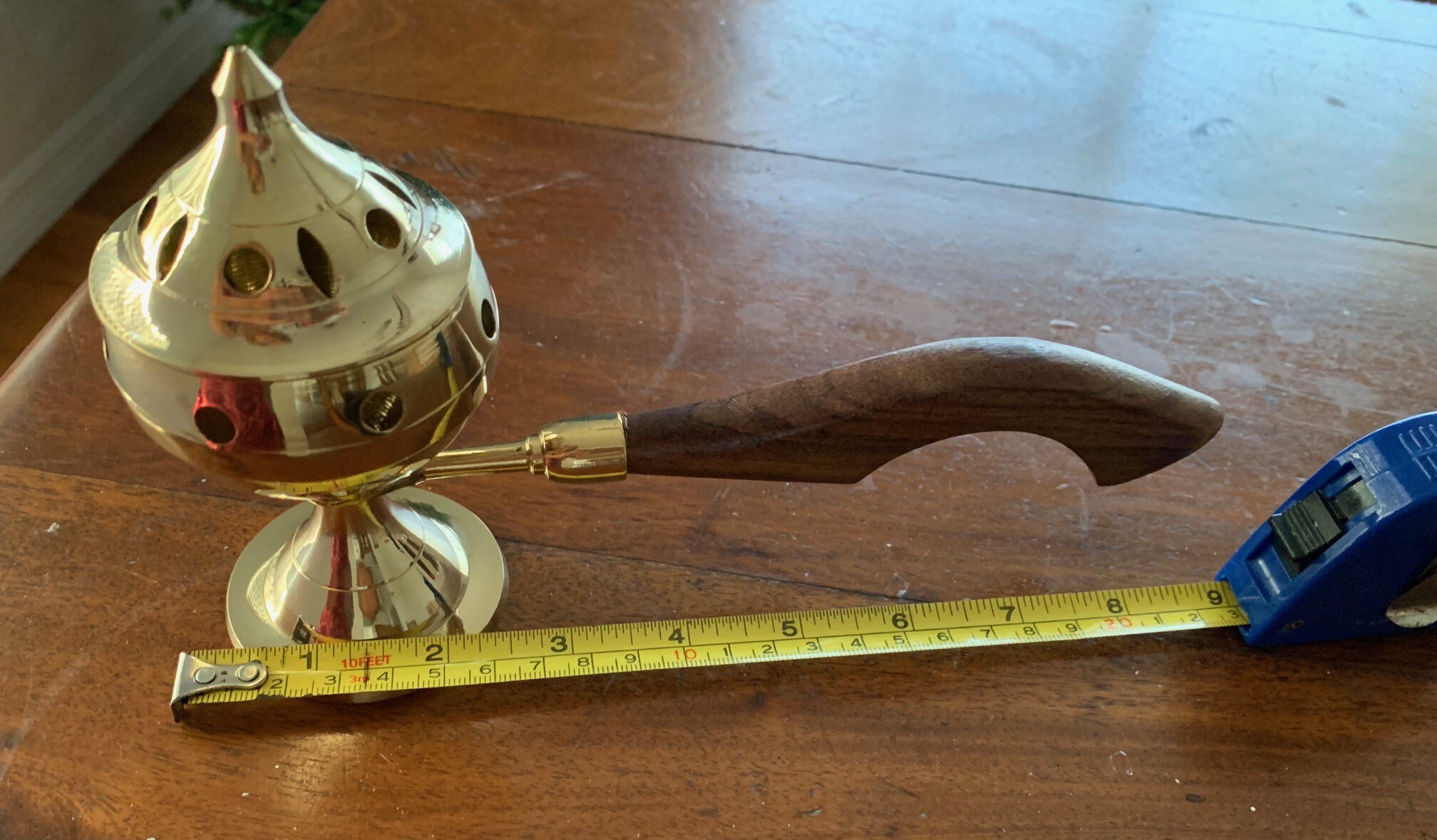 Brass Incense Burner With Wood Handle - Etsy
