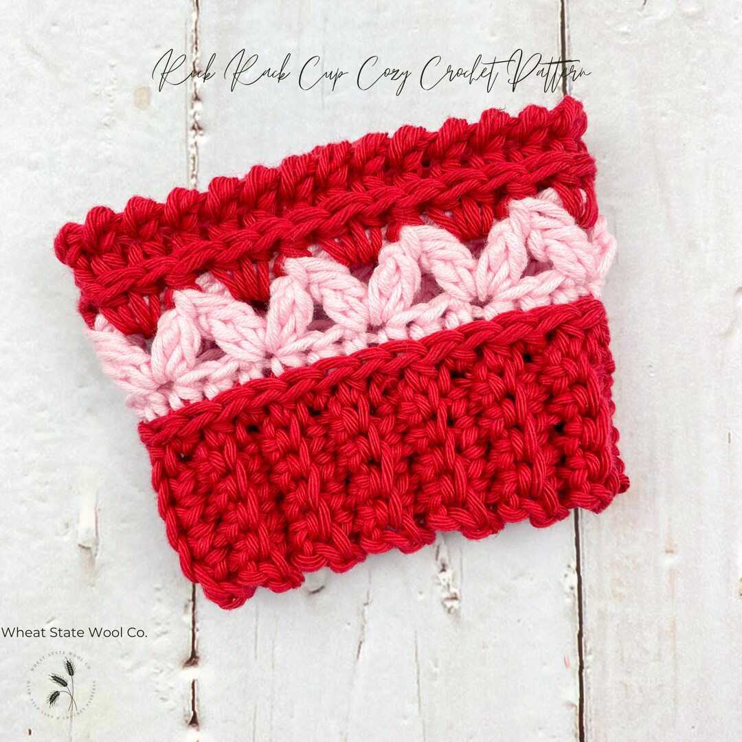 Rick Rack Cup Cozy | Cup Cozy Crochet Pattern - Etsy