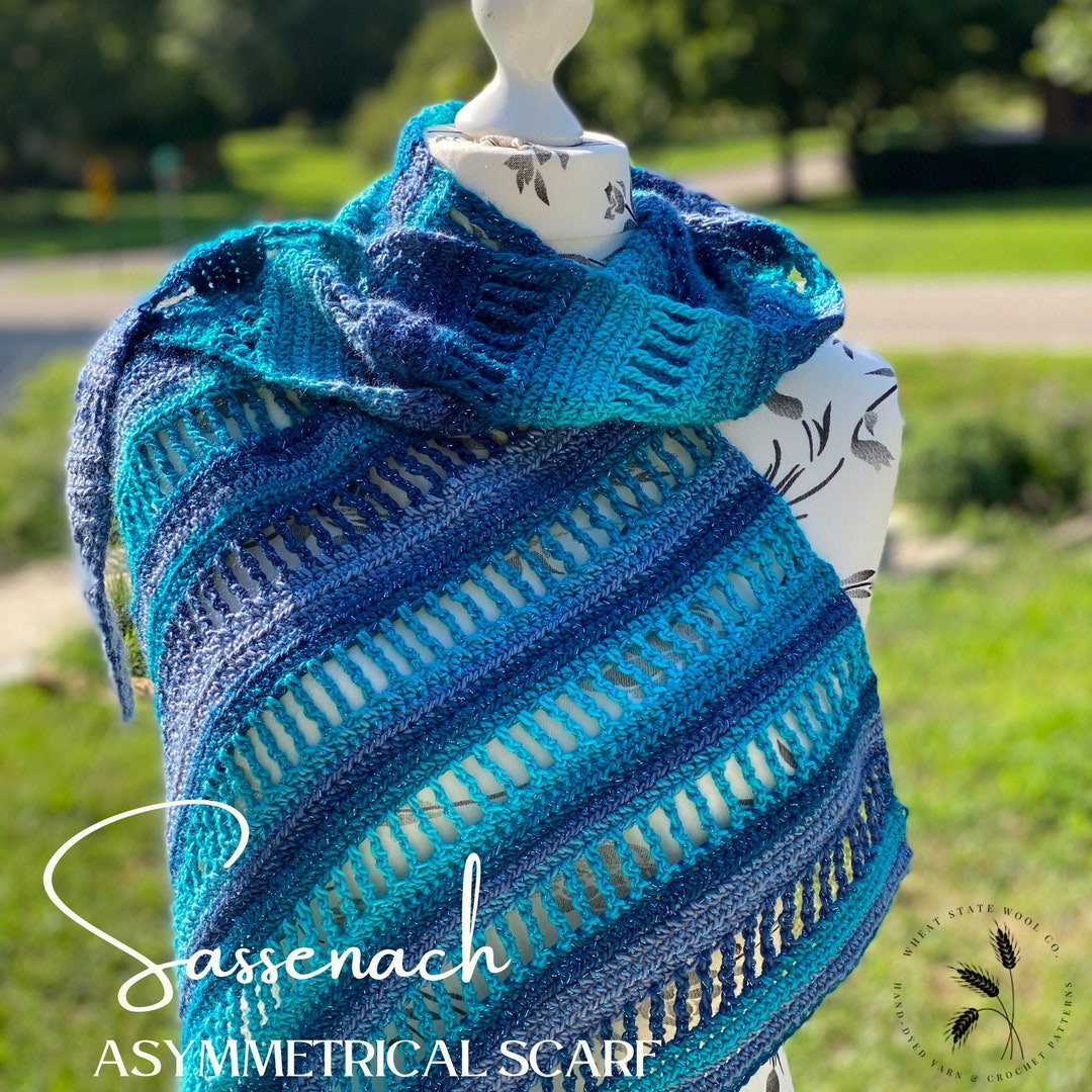 Crochet Asymmetrical Scarf Pattern | Sassenach Crochet Asymmetrical ...