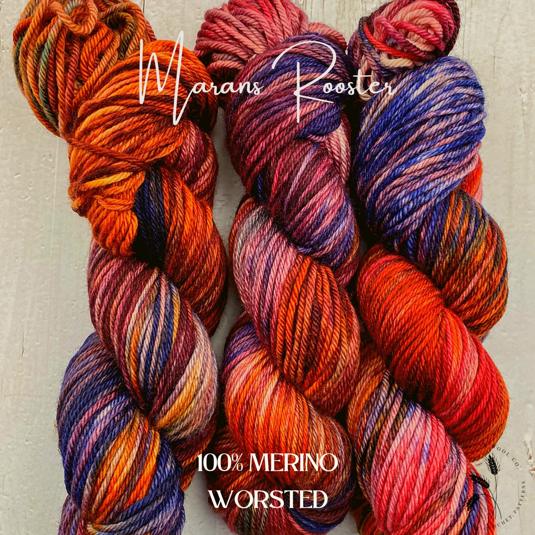 MADE TO ORDER Hand Dyed Yarn Marans Rooster Colorway Choose Your Base ...