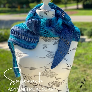 Crochet Asymmetrical Scarf Pattern | Sassenach Crochet Asymmetrical ...
