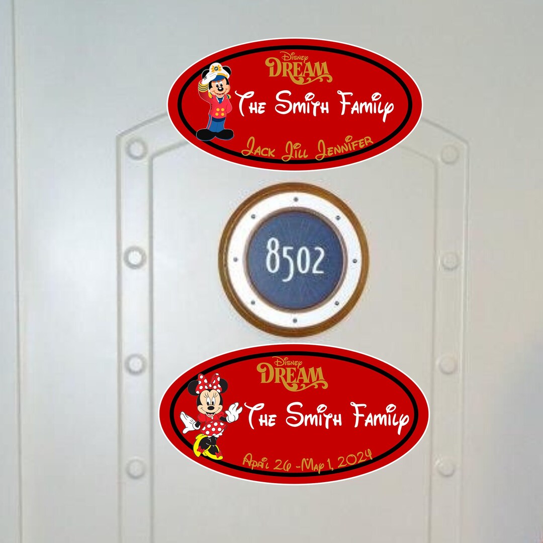 Mickey or Minnie Red Door Tag Cruise Door Magnets - Etsy