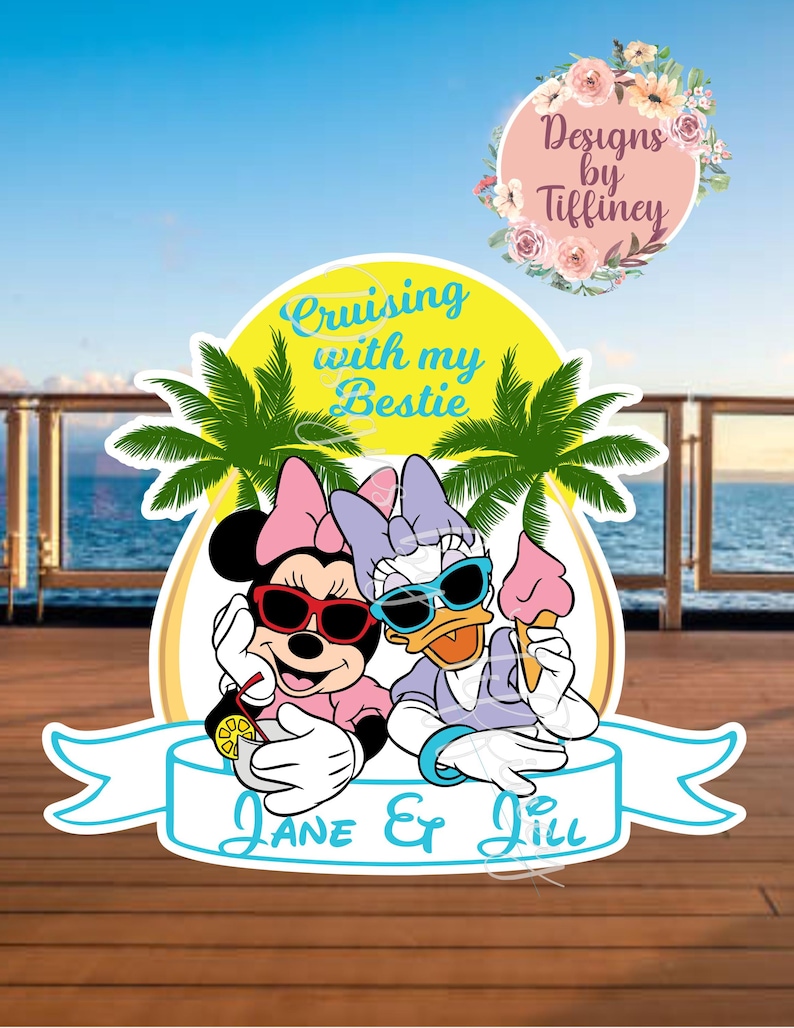 Cruising With My Bestie Disney Cruise Door Magnets - Etsy