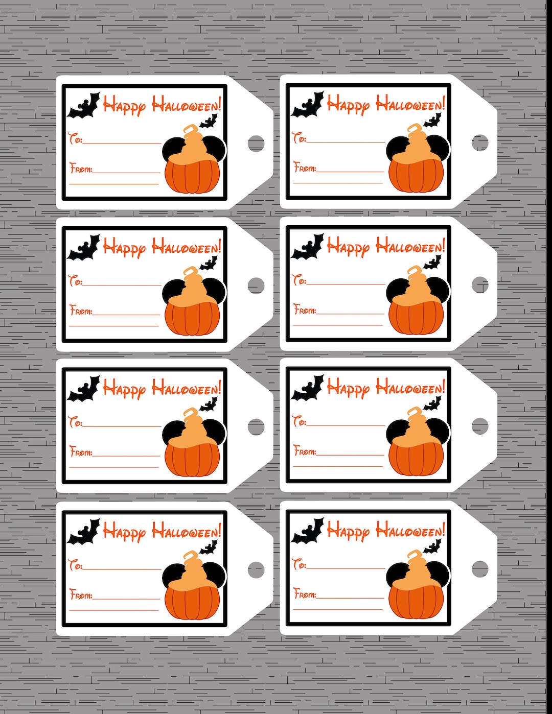 Happy Halloween FE Tags / Gift Tags Download - Etsy
