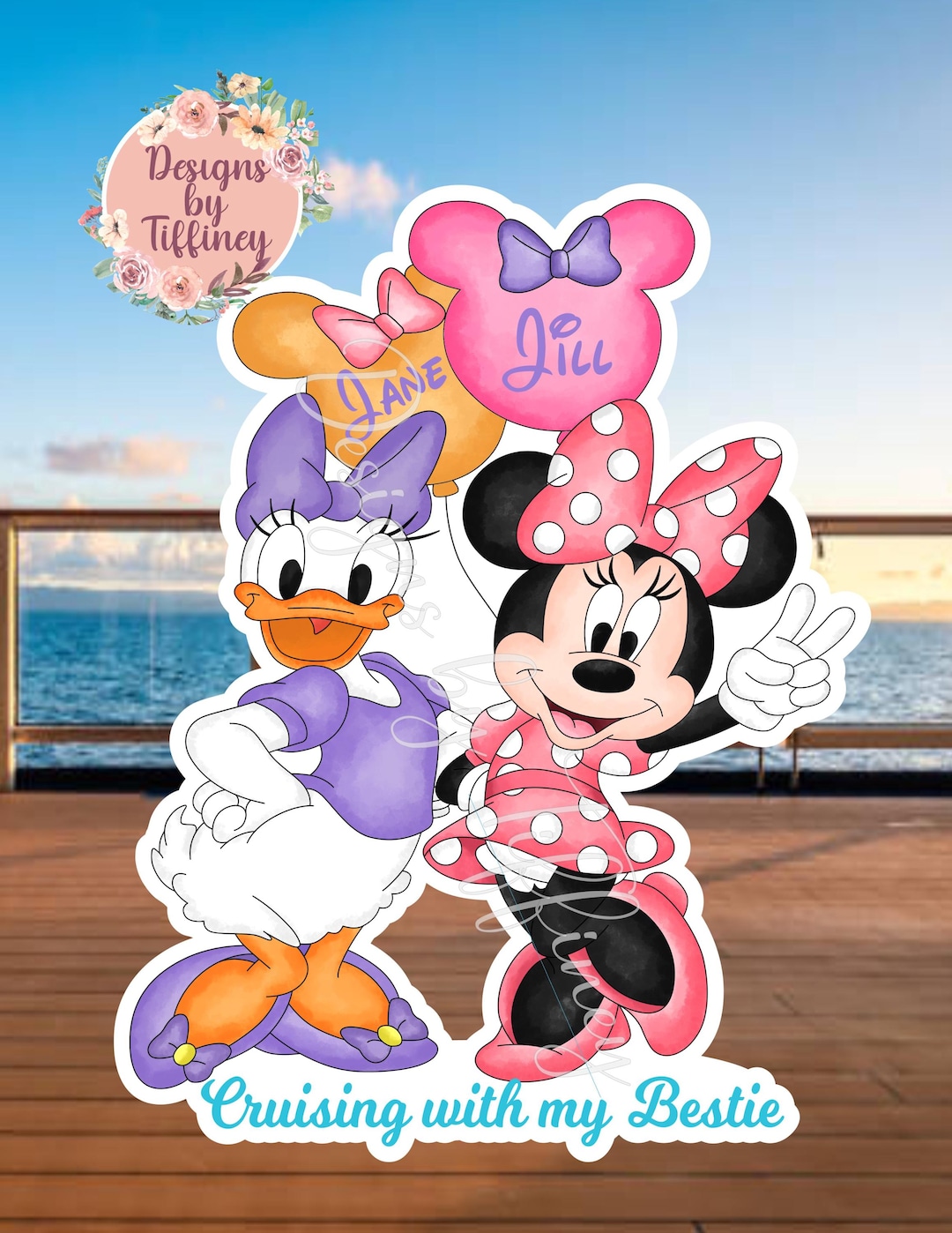 Cruising With My Bestie-minnie and Daisy-disney Cruise Door Magnets - Etsy