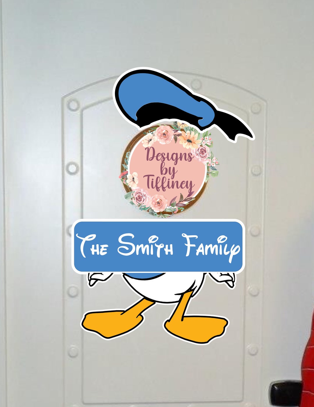 Donald Duck Holding Family Name Banner Cruise Door Magnets - Etsy