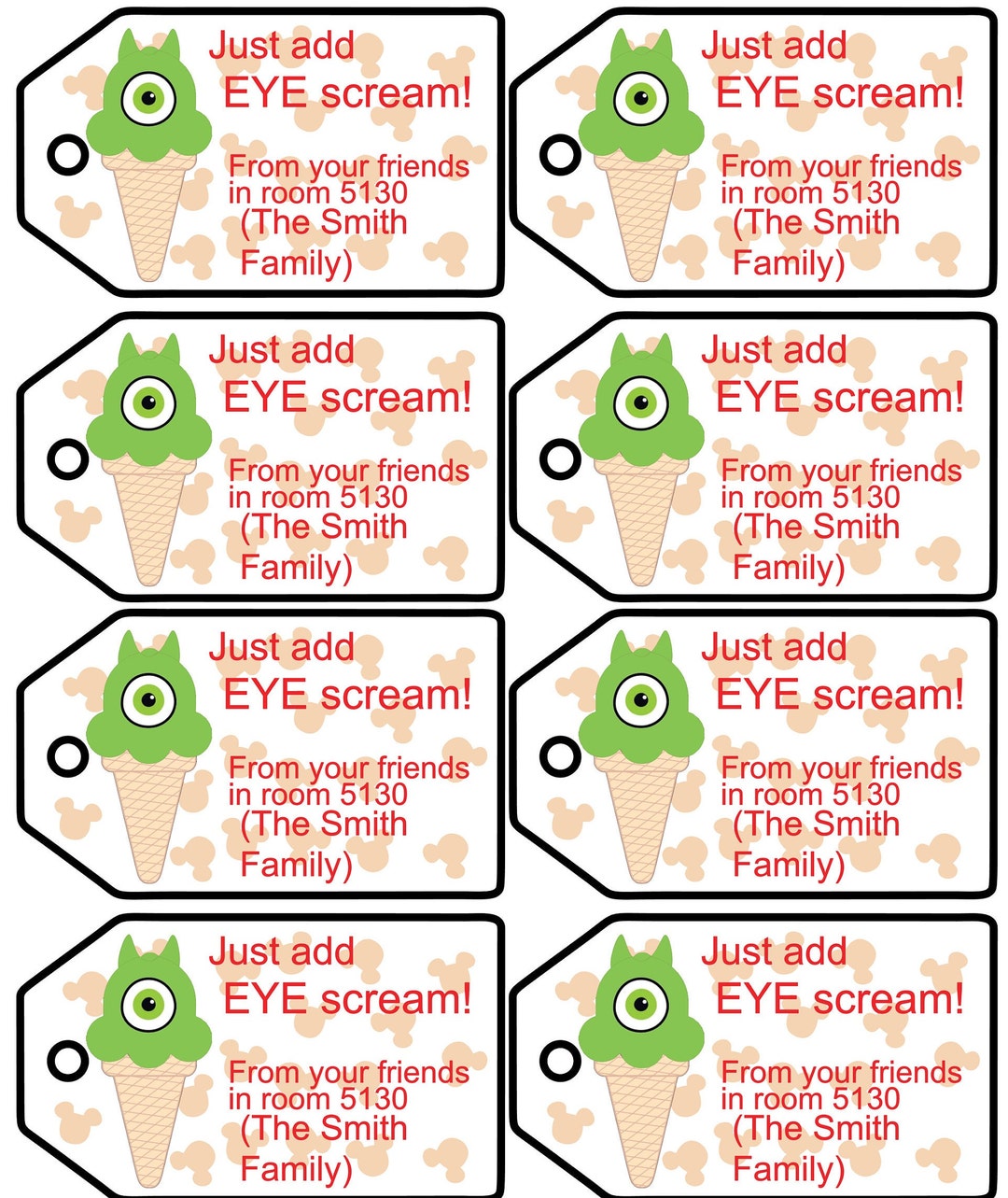 Set of 8 Just Add EYE Scream Fish Extender Tags / Gift Tags - Etsy