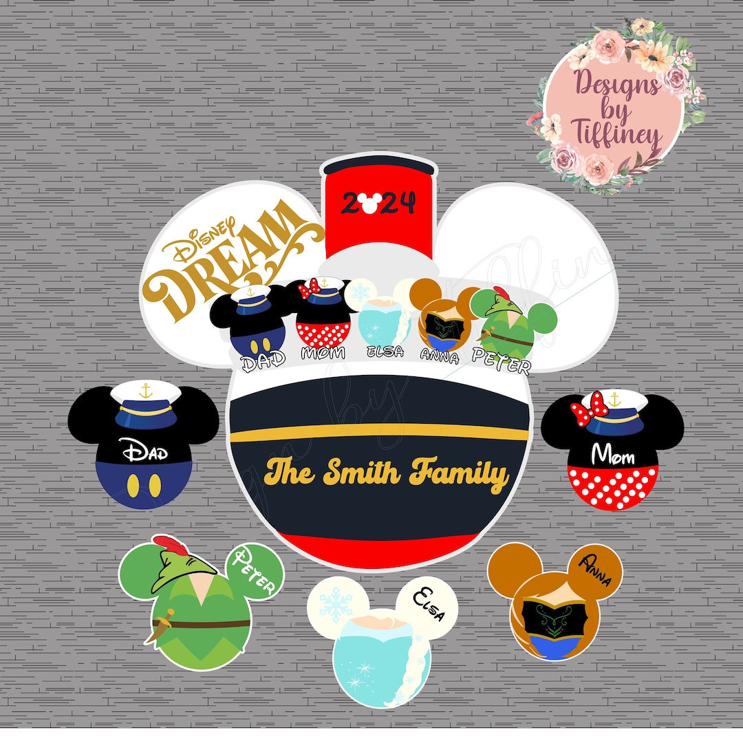 Custom DCL Ship and Characters Disney Cruise Door Magnet-dream/wish ...