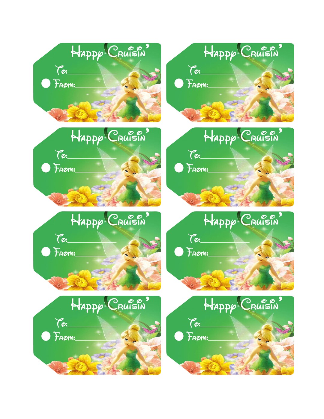 Tinkerbell Happy Cruisin Fish Extender Tags / Gift Tags Download - Etsy
