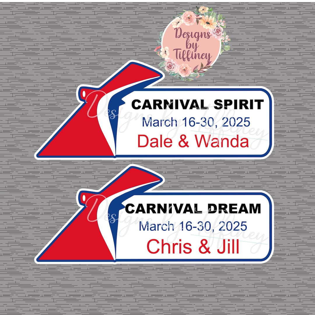 Carnival Name Tag Cruise Door Magnets - Etsy