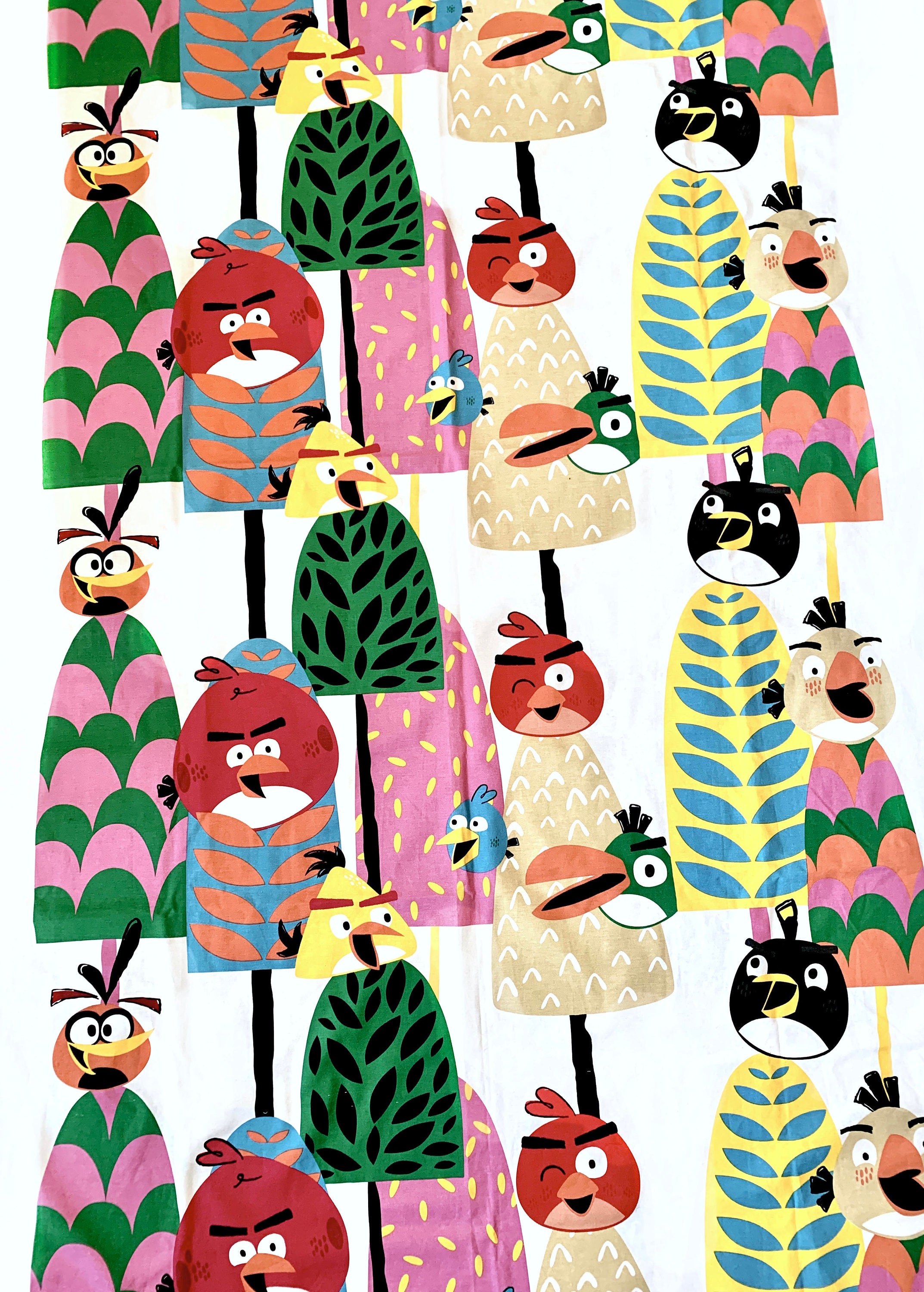 Vintage, Angry Birds Fabric, Forest, Vallila Interior, Finland - Etsy