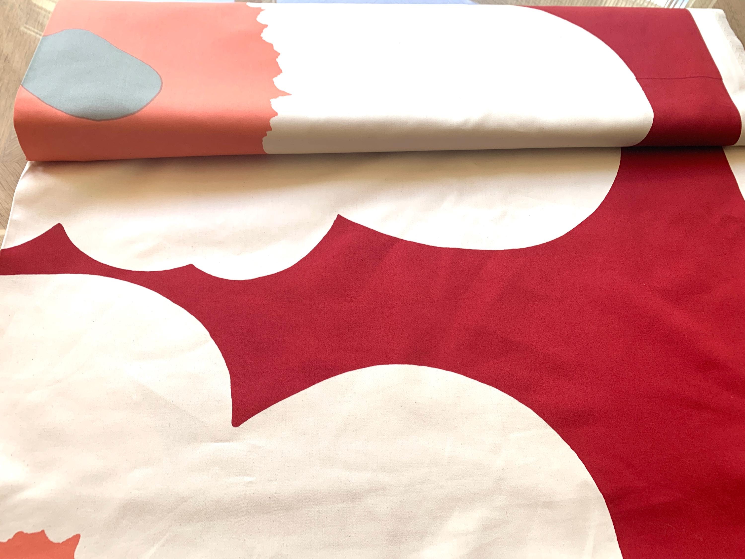 Marimekko Fabric, Huge Size Unikko 60 Anniversary Pattern, Satin Cotton ...