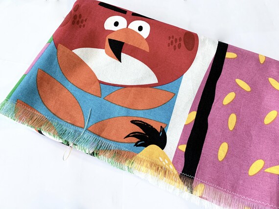 Vintage Angry Birds Fabric Forest Vallila Interior Finland | Etsy