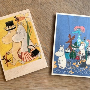 Moomin, Wooden Card, Moominmama and Moominpappa - Etsy