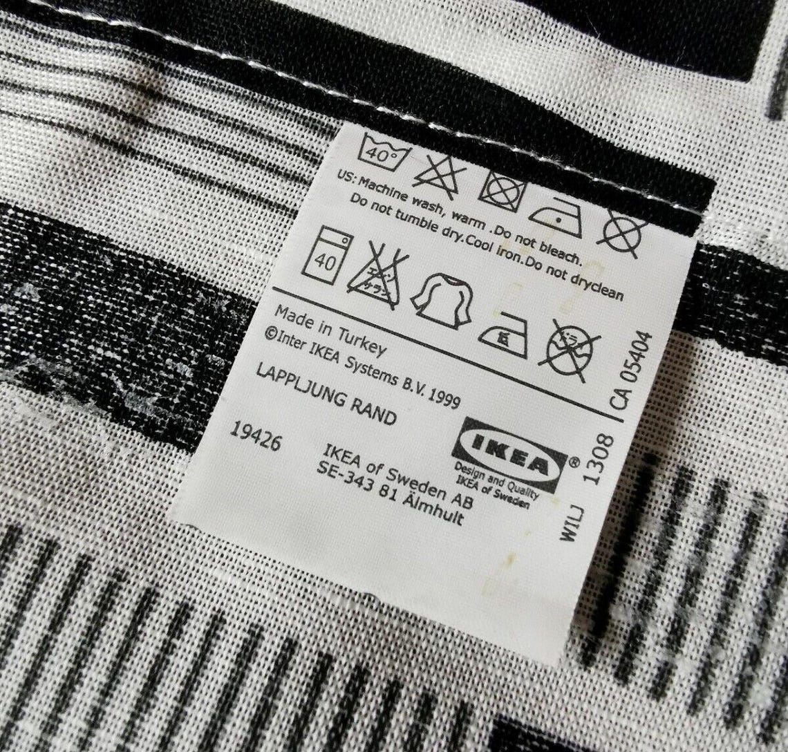 IKEA Lappljung Rand Curtain, Drapes, Black and White MODERN Pattern - Etsy