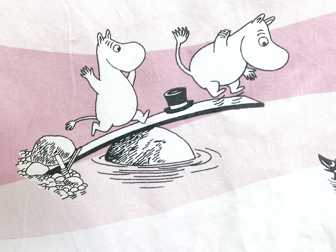 Moomin Fabric Sea White Light Pink Cotton, Shell , Picnic , Navy ...