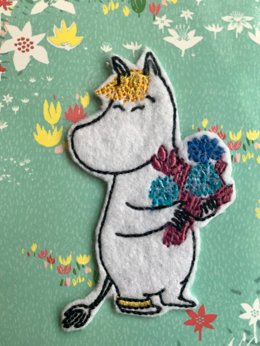 Moomin Postcard GREETING CARD Snorkmaiden With Flowers, Sew on Patch - Etsy