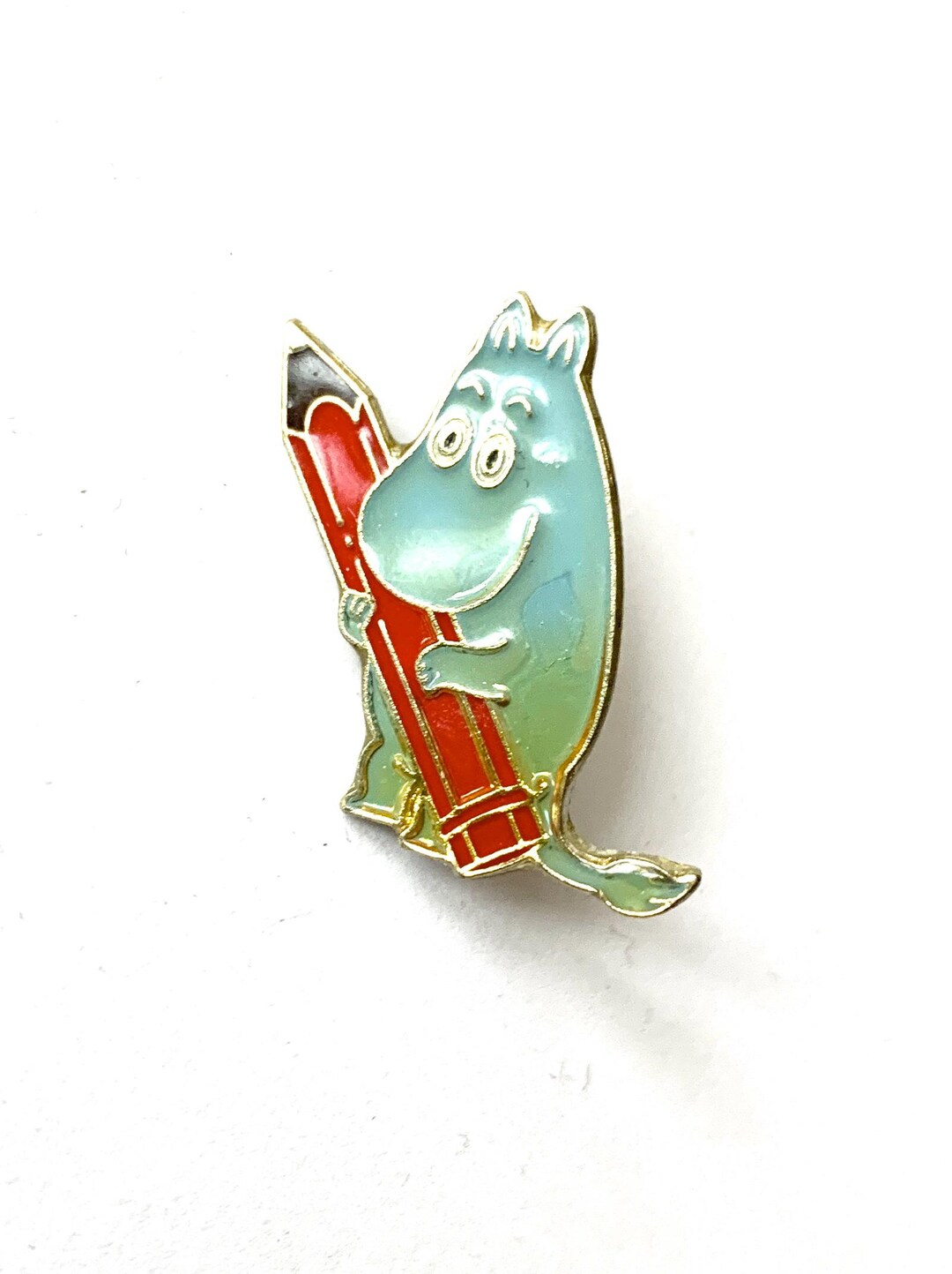 Vintage Moomin Pin, Moomin With Pen, 90s, Made in Finland. - Etsy