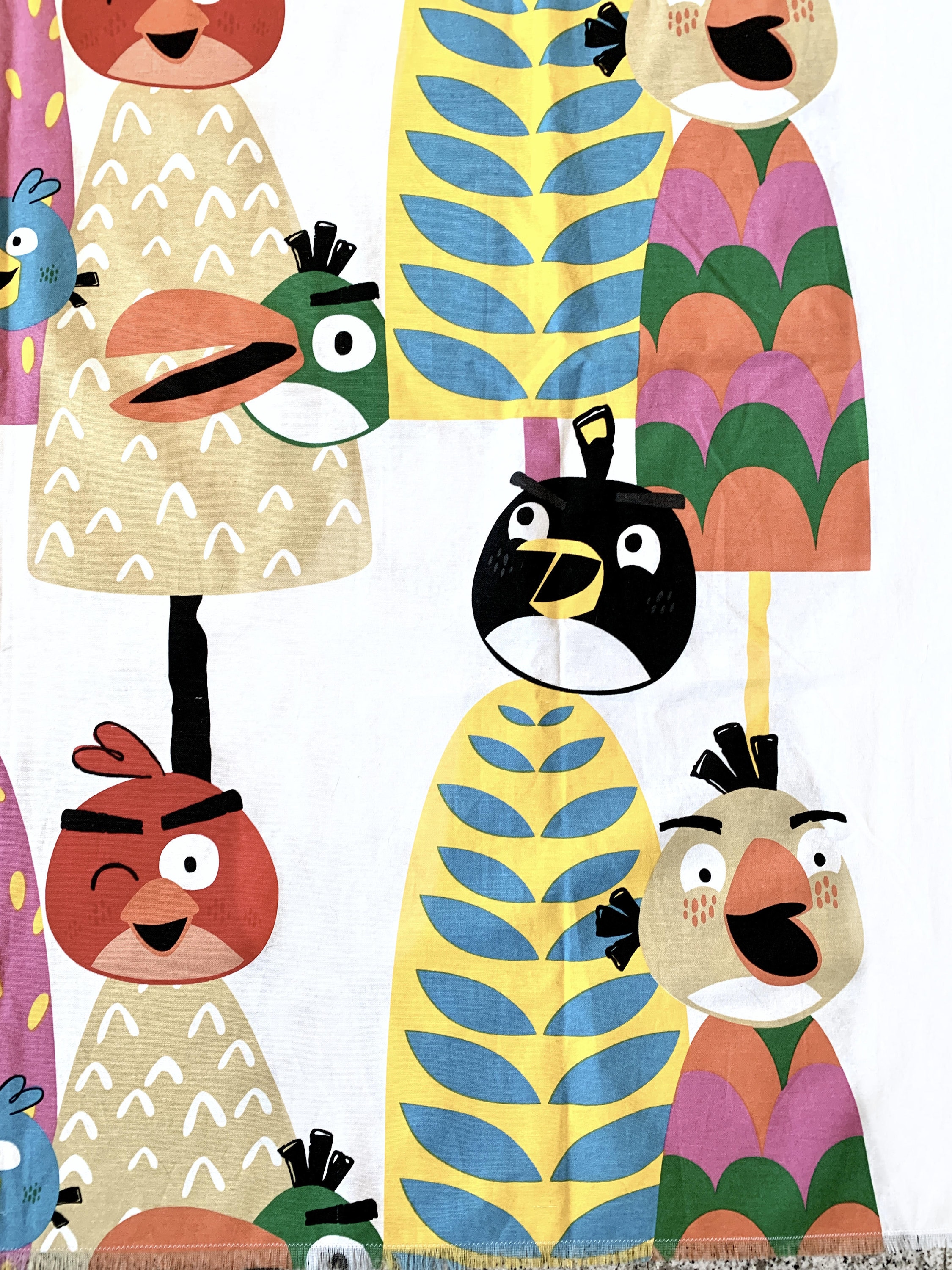 Vintage, Angry Birds Fabric, Forest, Vallila Interior, Finland - Etsy