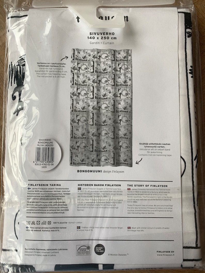 Moomin, White and Black, Cartoon, Heavy Weight Cotton Curtain. - Etsy