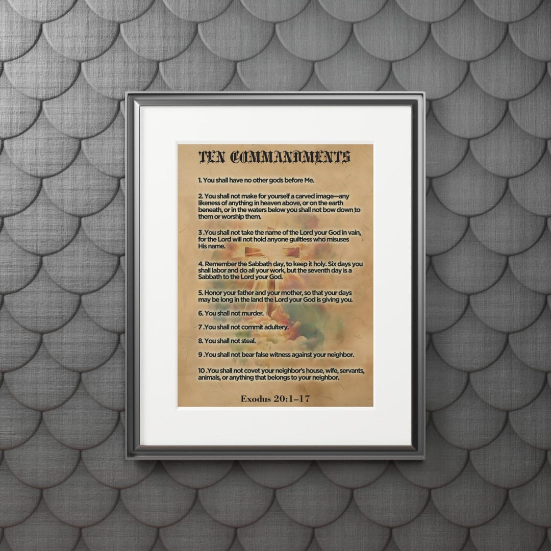 Ten Commandments Poster for Classroom Perfect Educational Decor Fine ...