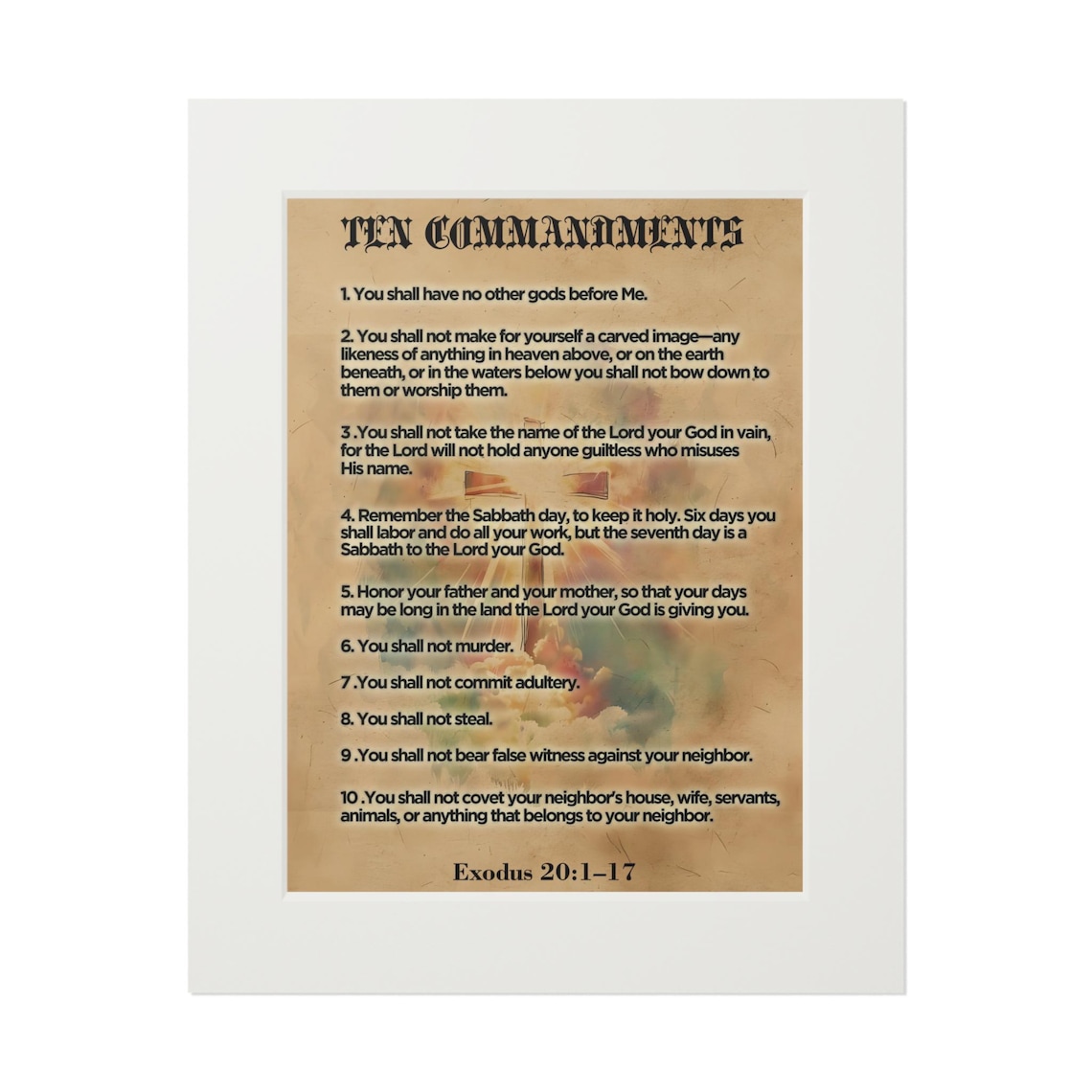 Ten Commandments Poster for Classroom Perfect Educational Decor Fine ...
